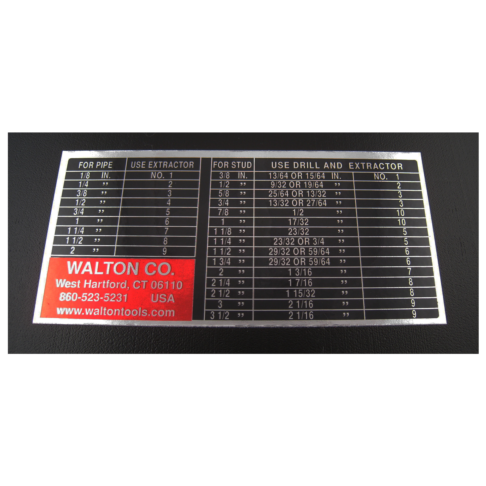 Walton 50210 10 Piece Pipe (NPT) Stud & Screw Extractor Set - Thread Doctor